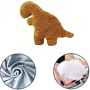 NOJKNVY Dino Chicken Nugget Plush,17 inch Stegosaurus Dino Chicken Nugget Pillow Dinosaur Throw Pillow Stuffed Animal Plush Toy Giving Dinosaur Themed Party Gifts to Children Students