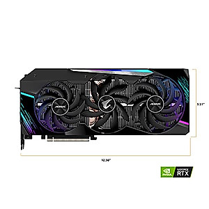 GIGABYTE AORUS GeForce RTX 3080 Master 10G (REV3.0) Graphics Card, Max Covered Cooling, LHR, 10GB 320-bit GDDR6X, GV-N3080AORUS M-10GD REV3.0 Video Card
