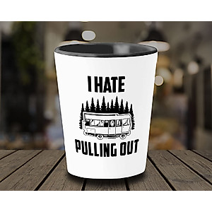 Bubble Hugs Adventurer Shot Glass 1.5oz - I Hate People - Camping Lover Mountain Hiker Forest Outdoor Activity Tent Journey Traveler