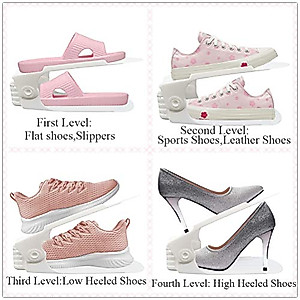 WISHAVE Shoe Slots Organizer 20 Pack for Closet, Adjustable Shoe Stacker Space Saver,Double Deck Shoe Rack Organizer Holder (White)