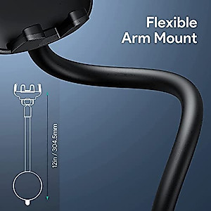 Qifutan Cell Phone Holder for Car Phone Mount Long Arm Dashboard Windshield Car Phone Holder Strong Suction Anti-Shake Stabilizer Phone Car Holder Compatible with All Phone Android Smartphone