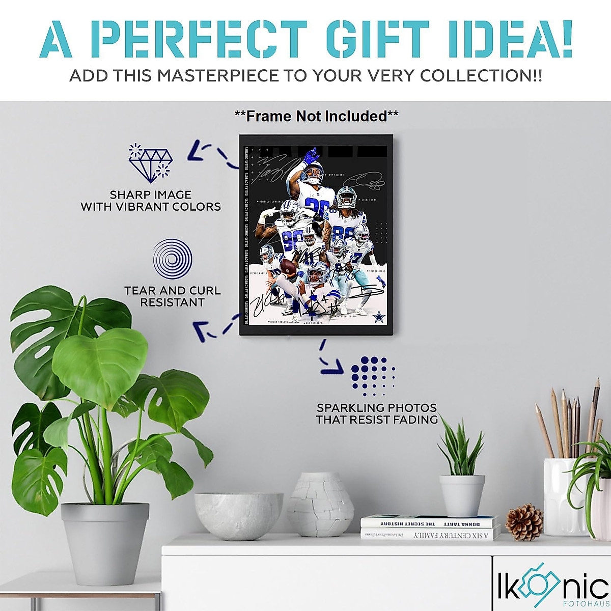 Ikonic Fotohaus Dak Prescott Micah Parsons Ceedee Lamb Pollard Martin Lawrence Turpin Signed Photo Autograph Print Wall Art Home Decor