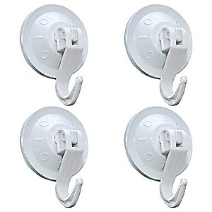 Super Powerful Vacuum Suction Hooks – Damage Free (No Drilling, No Screws, No Holes, No Glue) – Perfect for Hanging Your Bags, Cloths, Towels, Kitchen Tools, Bathroom Accessories (4-Pack)
