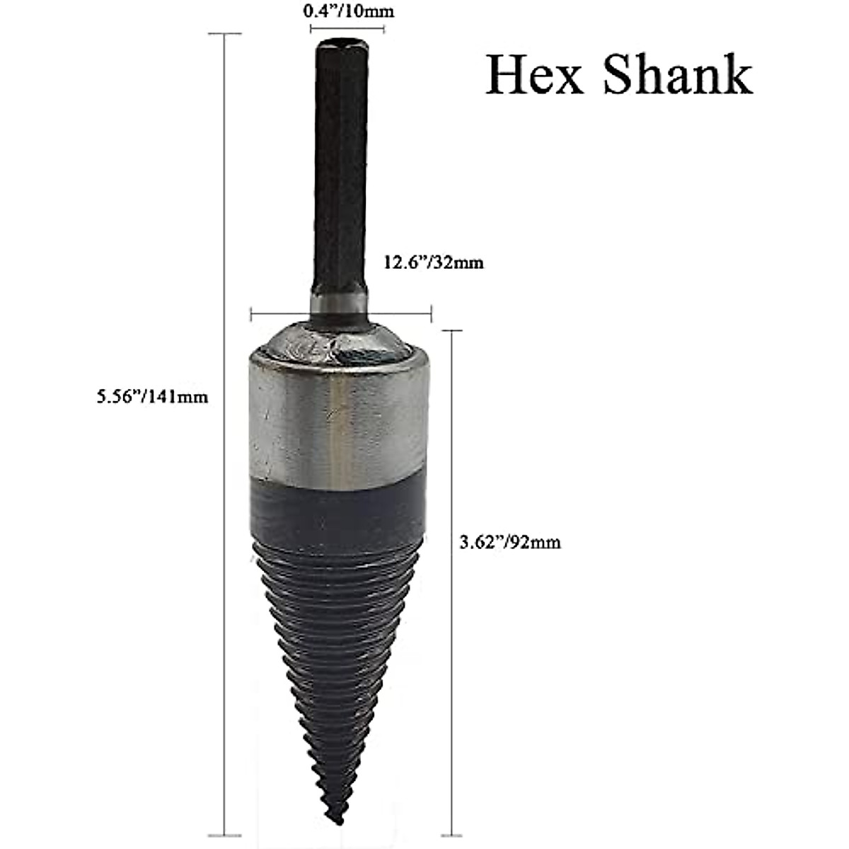 Hex Shank Firewood Drill Bit Wood Splitter,Overall Wood Splitter Drill Bit(32mm),Electric Drill Wood Splitter,Electric Log Splitter Hex Firewood Drill Bit.