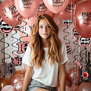 Happy 16th Birthday Decorations For Girls - Sweet 16 Party Decorations Pink, Sweet 16 Birthday Decorations For Girls, Sweet 16 Balloons, 16th Birthday Girl, 16th Birthday Balloons Sweet 16 Decorations