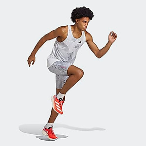 adidas Men's Adizero Singlet, White/Dash Grey/Grey, X-Small