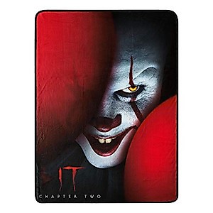 Seven Times Six IT Chapter 2 Pennywise The Clown Super Plush Throw Blanket 46" x 60" (117cm x 152cm)