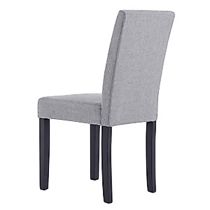 IULULU Dining Chairs Set of 4 Upholstered Linen High-Back, Grey