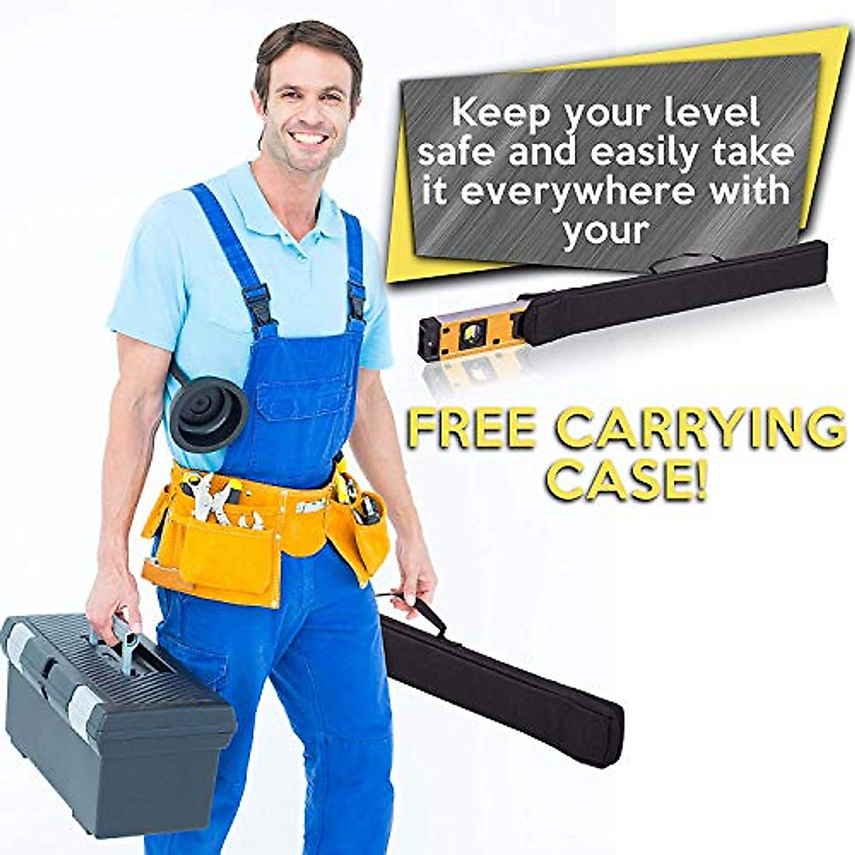 24-Inch Professional Digital Magnetic Level - IP54 Dust and Waterproof Electronic Level Tool - Get Master Precision with Shefio Smart Level, 2 AAA Batteries + Carrying Bag