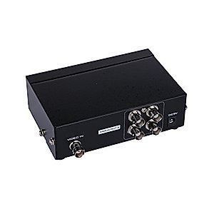 AuviPal 4-Port (1 Input 4 Output) BNC Video Splitter Box Coaxial Distributor Amplifier for Video Monitoring System CCTV Security Camera