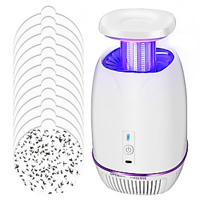 Bug Zapper Indoor,LCUXOWX Fly Traps Indoor for Home, Mosquito Zapper Indoor, Mosquito Traps Indoor,Bug Light Trap Indoor, Fruit Fly Traps, Insect Traps Indoor with 10 Sticky Glue Boards, White