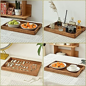 Decorative Serving Trays Platter for Breakfast in Bed, Lunch, Dinner,Great for Dinner Trays, Tea Tray, bar Tray, Breakfast Tray, or Any Food Tray