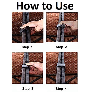 JSP Manufacturing Patio Rattan Wicker Furniture Medium Alignment Fasteners Clips for Sectional Sofa Chair (10) Black