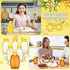 24 Pcs Clear Plastic Honey Bottles Plastic Skep Style Jar Honey Squeeze Bottle Empty Refillable Honey Dispenser with Flip Top Lids Leak Proof Honey Containers Holders for Storing and Dispensing (12oz)
