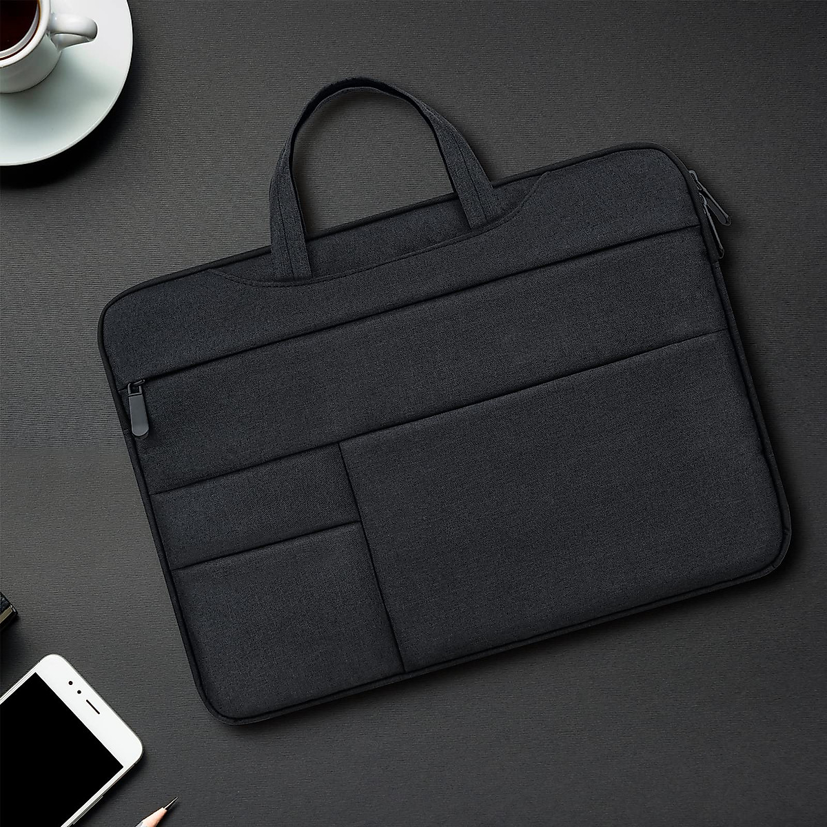 MicaYoung 14 Inch Laptop Messenger Shoulder Sleeve Bag for Asus Acer HP Chromebook 14/HP Stream 14/Latitude/Thinkpad, Lightweight Computer Carry Case Briefcase with Handle and Shoulder Strap, Black