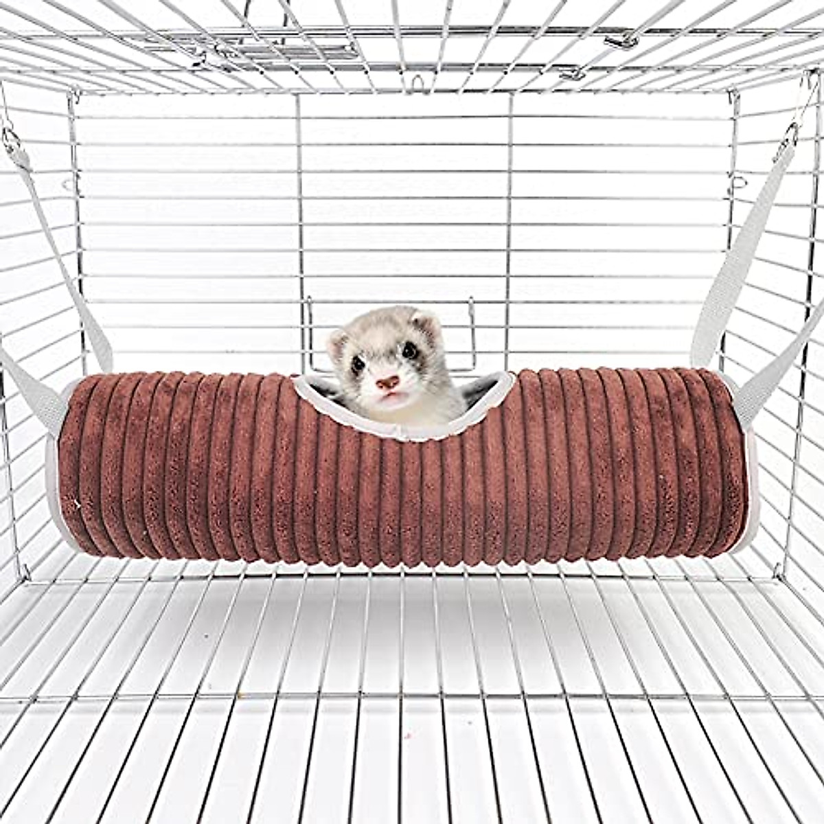 3 Pack Ferret Hanging Tunnel Hammock Warm Swinging Bed for Ferret Guinea Pig Sugar Glider Rats Squirrel Small Animal Hideout Tube Toys Cage Accessories (3 Pack)