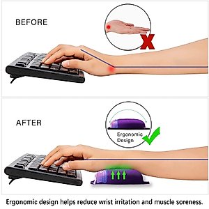 ArtSo Upgraded Wrist Rest Support for Mouse Pad & Keyboard, Ergonomic Gel Mousepad Non-Slip Rubber Base Home,Office Pain Relief, Easy Typing Cushion Neoprene, Soft Memory Foam, Purple Heart Butterfly