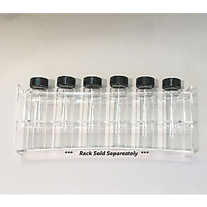 6-Pack of 3.75" inch, 8 Dram / 1 oz / 30 mL, Clear Glass Sample Storage Cosmetic Herb Spice Specimen Vial Container w/Black Screw on Caps