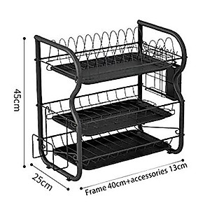 PDGJG Stainless Steel Widened Large Size Draining Dish Rack Storage Type Kitchen Multi-Functional Rack Organizer Storage Rack