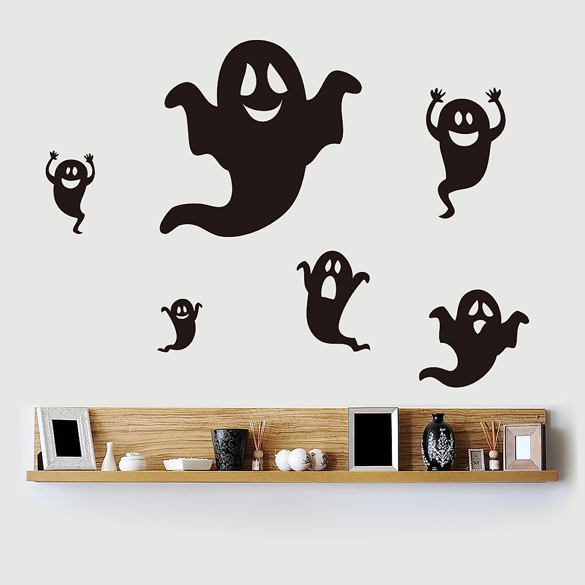 DNVEN Halloween Happy Little Ghosts Funny Monsters Scream Wall Decals Window Stickers Halloween Decorations for Kids Rooms Nursery Party 27 inches x 33 inches