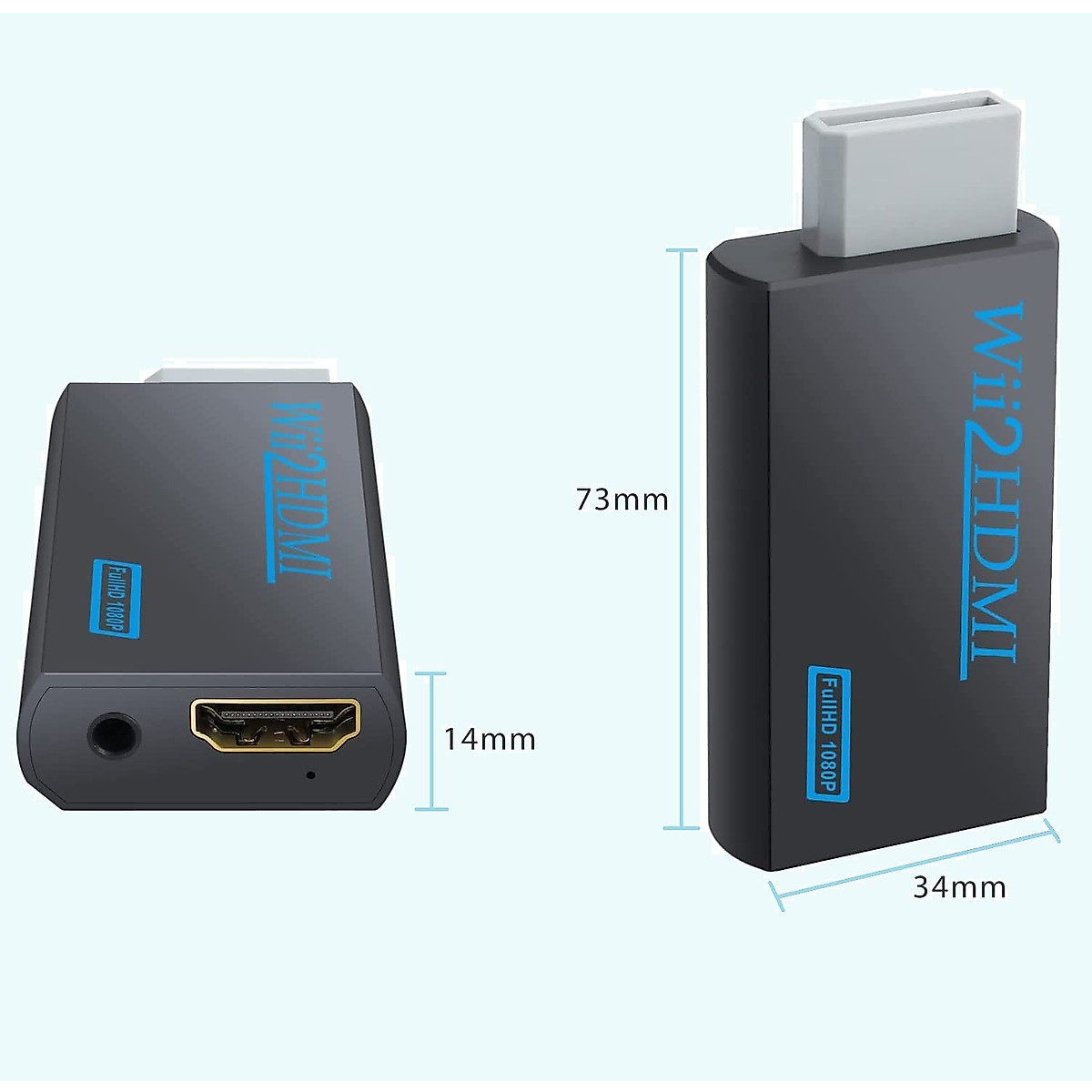 sartyee Wii Hdmi Converter Adapter, Wii 2 to Hdmi 1080P Connector Output Video 3.5mm Audio - Supports All Wii Display Modes, Black