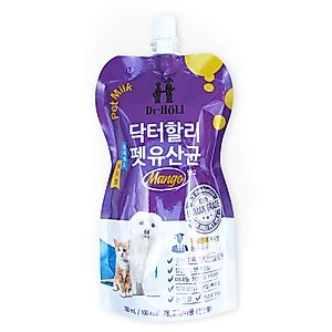 Dr.Holi PetMilk Probiotics Lactose-Free Milk(6.08oz.X10 Pouch) - Low Fat Milk, Calcium Supplement, Convenience Feeding, Health Nutrition, Human Grade