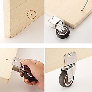 Caster Wheels,Set of 4,Heavy Duty Swivel Casters with Brake, Safety Dual Locking and No Noise Wheels, Swivel Plate Castors, for Furniture Trolley Crib Casters, U-Shaped Casters Castor Wheel (Size : 3