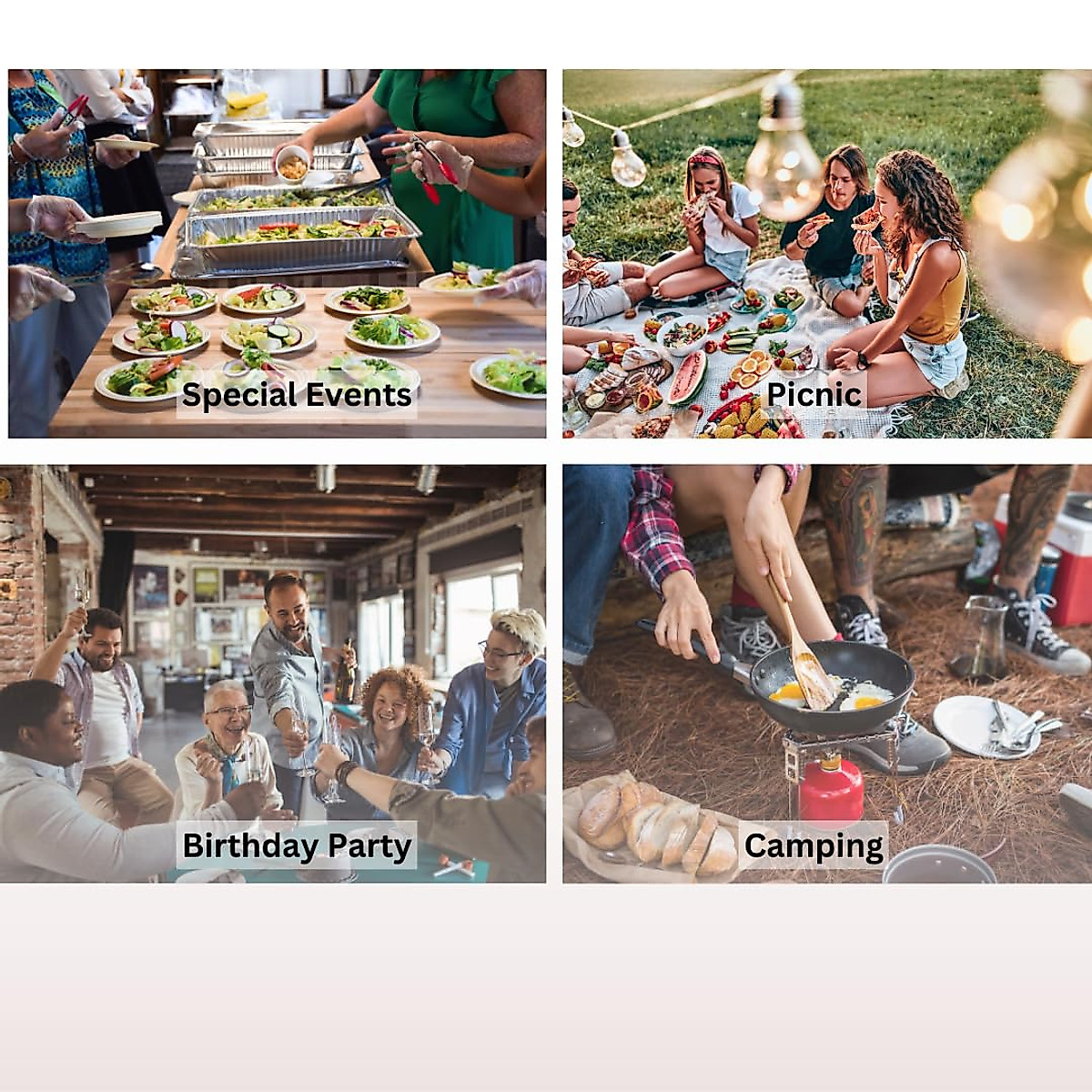 COMPOSTABLE 7 inch [125 pack] PLATES Biodegradable Disposable Party Plates for Weddings, Birthday, Picnic, Camping, Household, Kids, Corporate and more