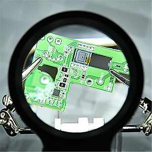 Glam Hobby LED Light Helping Hands Magnifier Station - 3X 4.5X USB Lighted Hands Free Magnifying Glass Stand with Clamp and Alligator Clips - for Soldering, Assembly, Repair, Modeling, Hobby, Crafts