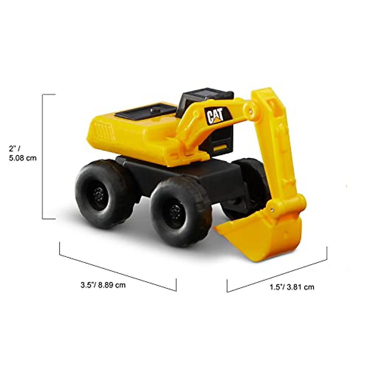 CAT Construction Toys, Little Machines 5pk Truck Toy Set, Includes Dump Truck, Front Loader, Bulldozer, Backhoe, and Excavator Vehicles with Moving Parts, Cake Toppers Ages 3+