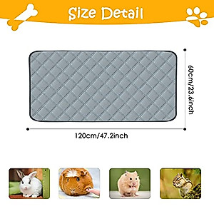 Mooydee 4 Pack Guinea Pig Cage Liners Washable Guinea Pig Bedding Super Absorbent | Waterproof | Non Slip| Reusable Guinea Pig Pee Pads for Small Animals Cages Rabbit Hamster Rat - 48" x 24"