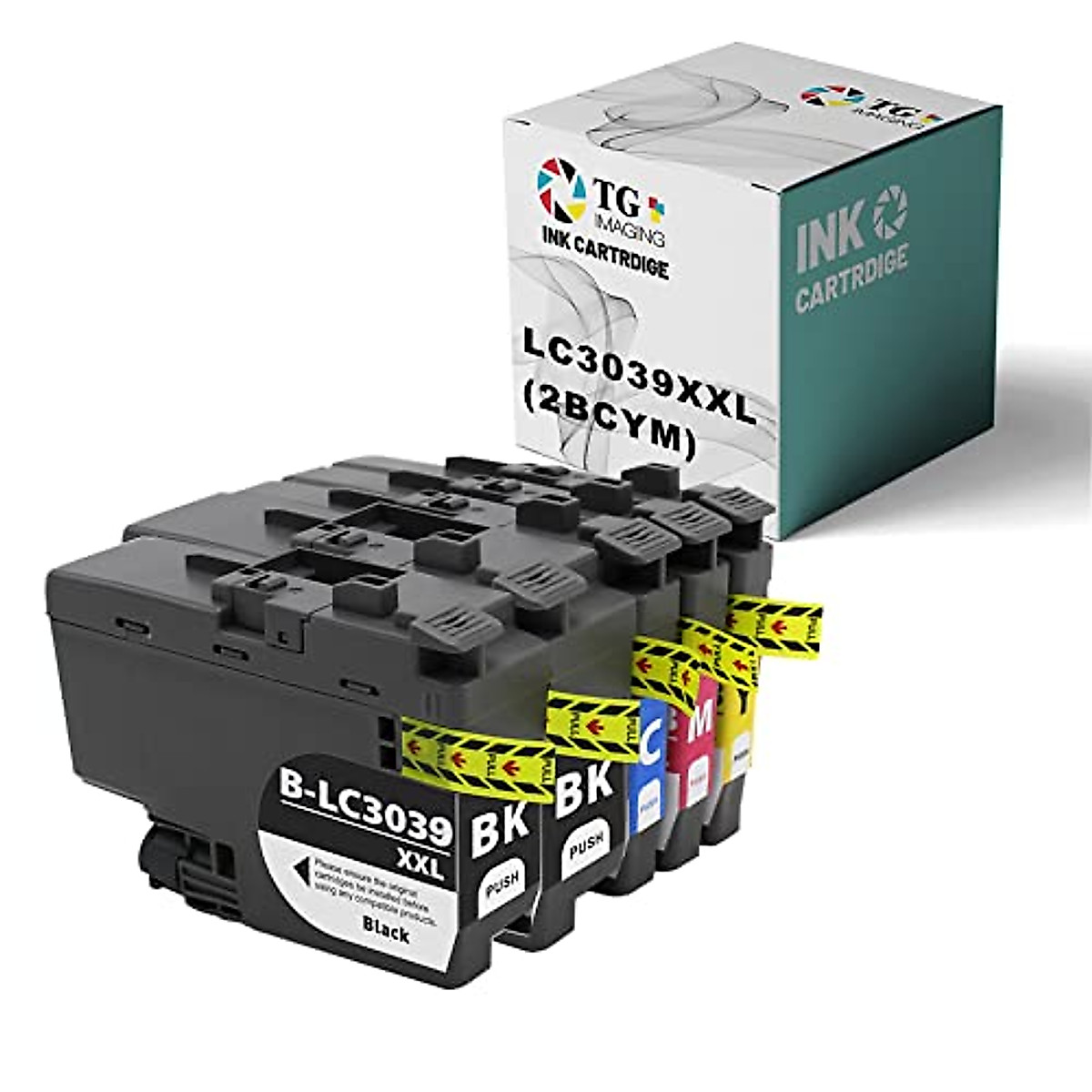 TG Imaging (5 Pack) Compatible LC3037 Ink Cartridge Replacement for Brother LC3039 LC-3037 LC-3039 Super High Yield for MFC-J5945DW MFC-J6545DW Pinrter (2B+CYM)