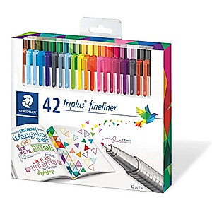 STAEDTLER 334C42 Triplus Fineliner 42-Color Assorted Super Fine Water-Based Marker
