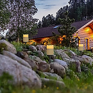 ibasenice Led Solar Tea Lights Flameless Tealight Candles Outdoor Lighting Night Light for Lantern Garden Camping and Home Decor 4pcs