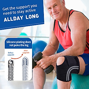 Galvaran Professional Knee Brace with Side Stabilizers, Adjustable Knee Support with Meniscus Pad& Patella Gel Pad for Meniscus Tear Knee Pain ACL MCL Injury Recovery Men & Women, Workout, Sports