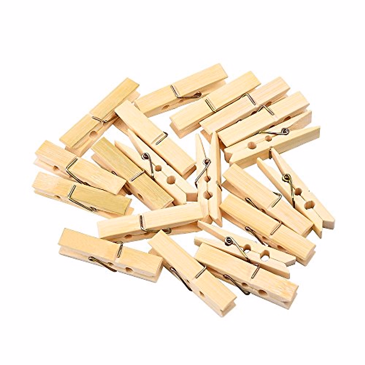 40Pcs Household Bamboo Sock Clothes Pegs Pin Racks Hanging Clips Photo Folder