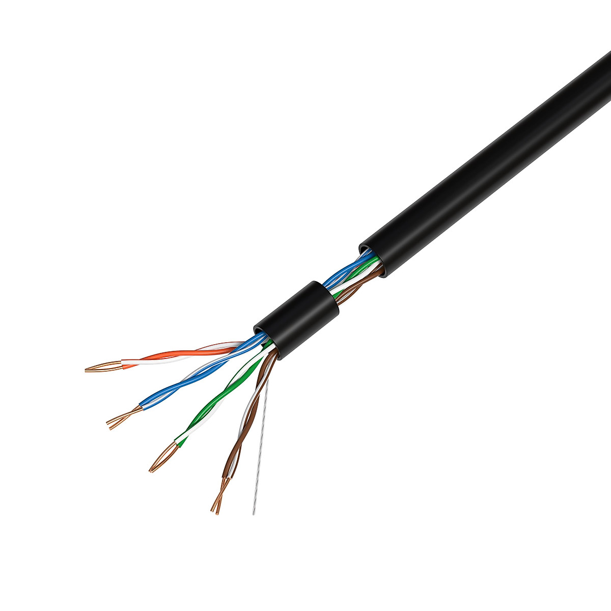 1000ft Cat5e Solid 24AWG Cable UTP Cat5 Bulk Pull Box Network Copper Clad Aluminum Wire (Unshielded (UTP), Black)