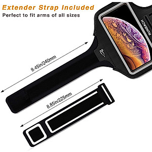 RUNBACH Armband for iPhone 15 Pro Max/15 Plus/iPhone 14 Pro Max/14 Plus/13 Pro Max/12 Pro Max/11 Pro Max/iPhone Xs Max,Sweatproof Running Exercise Armband with Card Slot for iPhone Max (Black)