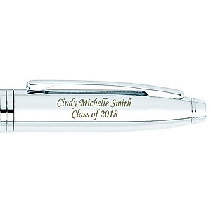 Dayspring Pens Personalized Cross Pen | Engraved Cross Calais Ballpoint Pen - Chrome. 2 Lines of Engraving Included. Customized Graduation Pen, or Gift for Men or Women.