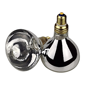 BONGBADA Heat Lamp Bulb P40 2 Pack Red Infrared Glass Lamp Bulb for Food Service, Brooder Bulb, Chicks, Pet, Bathroom, Light Therapy, Reptiles and Amphibian Use E26 Base (Clear, 125W)