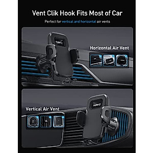 Nulaxy [2022 Upgraded Vent Friendly Car Phone Holder Mount, Phone Mount for Car Fit for Horizontal and Vertical Vents, Hands Free Vent Phone Holder, Compatible with iPhone, Samsung, and More, Black