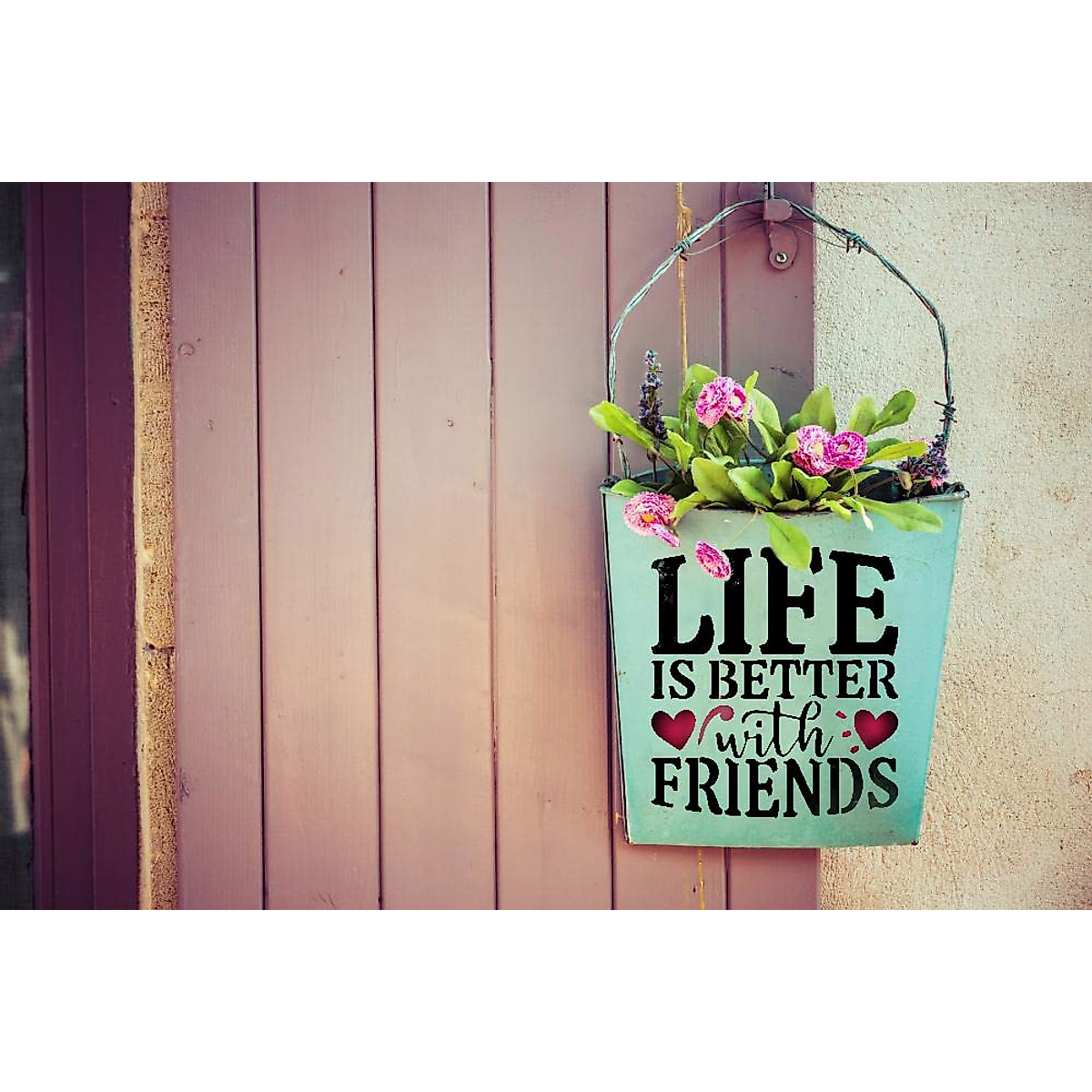 16 Piece Inspirational Word Stencil Set - Stencils for Painting on Wood - Quotes Include Dream, Faith Hope Love - Stencils for Painting on Canvas, Stencils for Crafts Reusable for Signs and Fabric