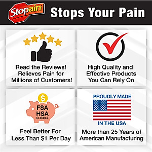 Stopain Pain Relief Spray 4oz, USA Made, Max Strength Fast Acting with Menthol, MSM, Glucosamine for Lower Back, Arthritis, Knee, Neck, Joints, HSA FSA Approved OTC Topical Analgesic Product