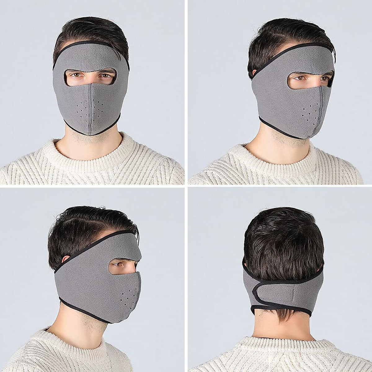 Nichalous Winter Fleece Mask Warm Mask Cycling Warm Fleece Mask Men Women Full Cover Face Mask Outdoor Cold Weather Windproof Mask Breathable Thickened Dustproof (Black)