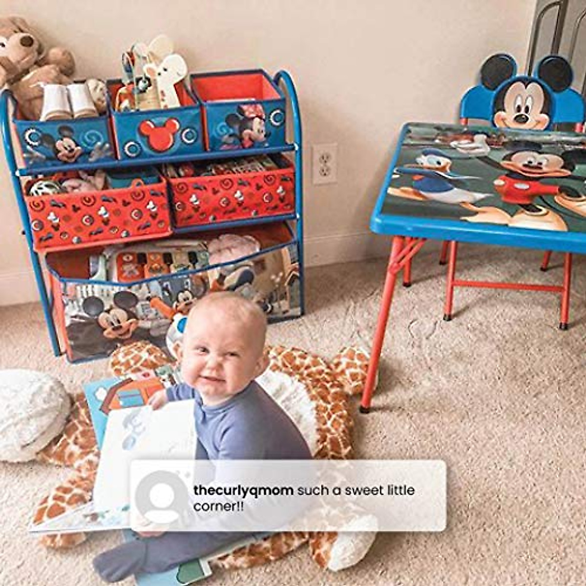 Delta Children 4-Piece Kids Furniture Set (2 Chairs and Table Set & Fabric Toy Box), Disney Mickey Mouse