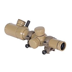 Monstrum 1-4x20 Rifle Scope with Rangefinder Reticle | V.2 H-Series Cantilever Scope Mount | Flat Dark Earth | Bundle