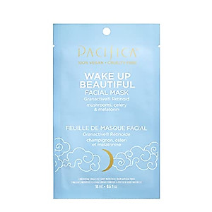 Pacifica Beauty | Wake Up Beautiful Beauty Sleep Set | Trial + Value Kit | 3-Piece Skin Care Gift Set | Travel Friendly | Face Wash/Cleanser, Overnight Retinoid Moisturizer, Face Sheet Mask | Vegan