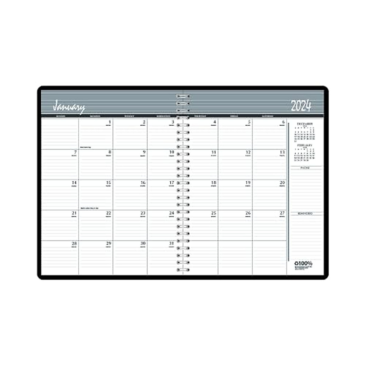 2024-2028 House of Doolittle 8.5-inch x 11-inch Monthly Appointment Book, Black (2625-02-24)