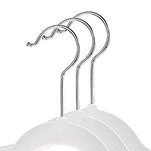 Casafield 50 Velvet Kid's Hangers - 14" Size for Children's Clothes - Ivory