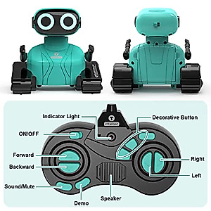 GILOBABY Robot Toys, Remote Control Robot Toy, RC Robots for Kids with LED Eyes, Flexible Head & Arms, Dance Moves and Music, Birthday Gifts for Boys Ages 3+ Years (Blue)